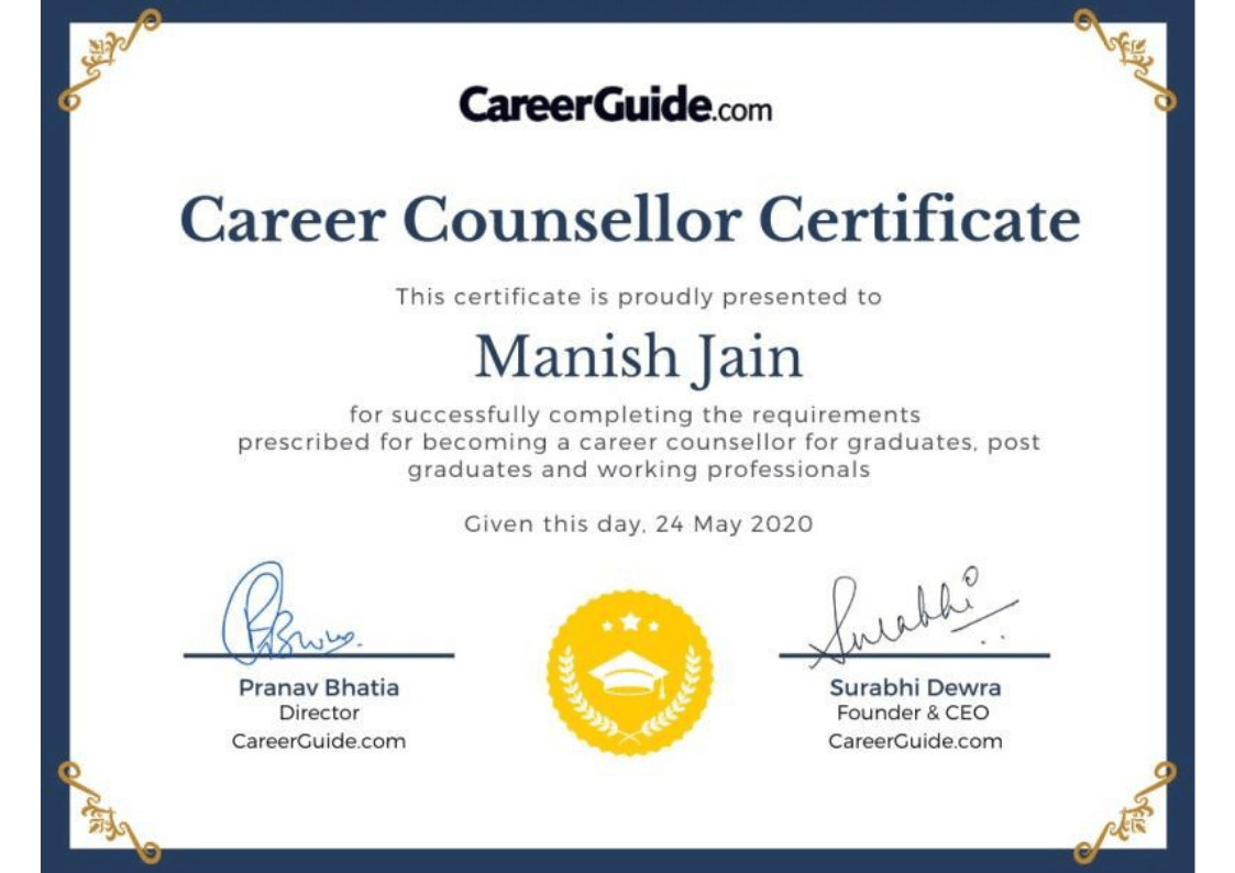 Certificates - Coach Manish Jain
